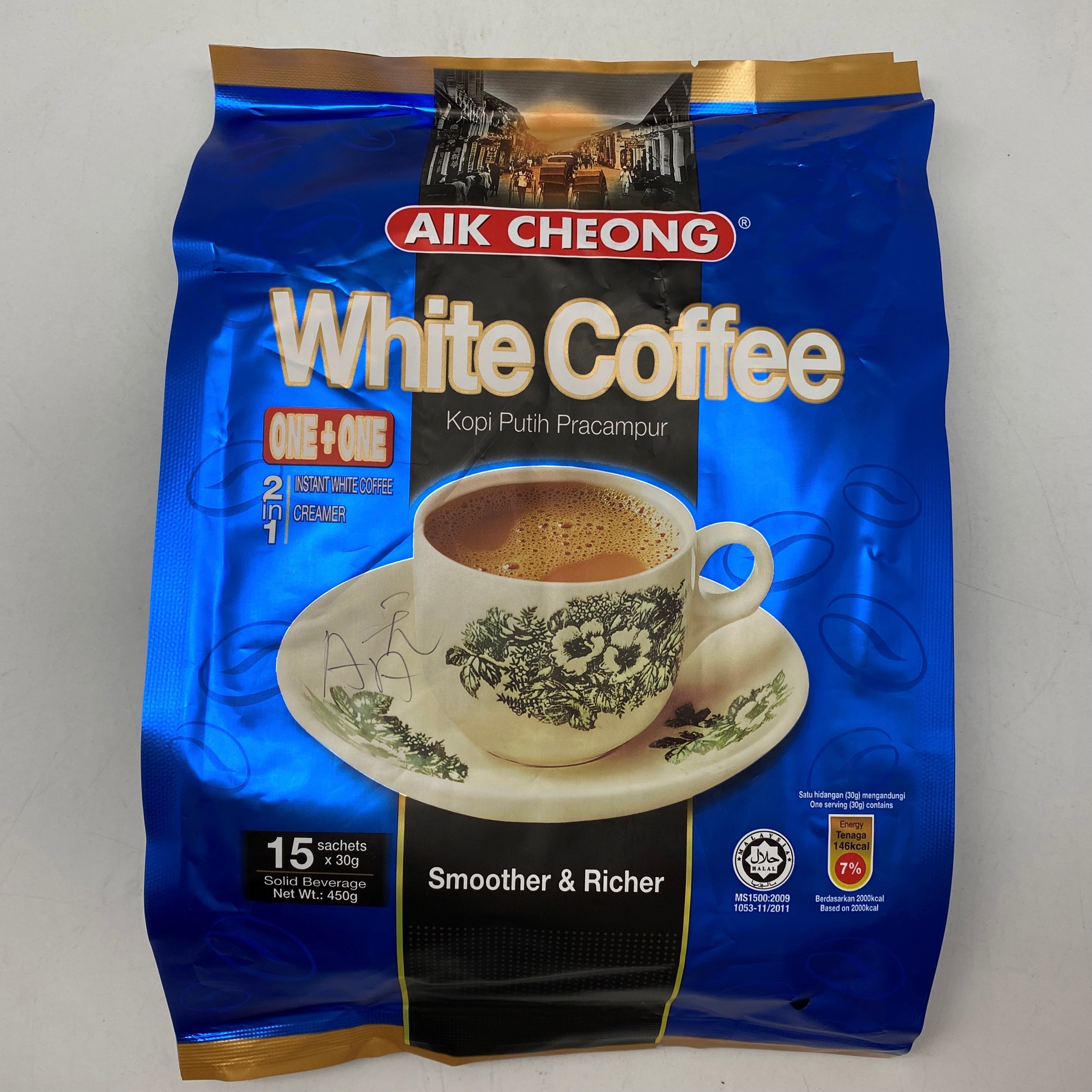 I007AA Aik Cheong - Low Sugar White Coffee Instant 30gX15 - 20bag/ctn ...